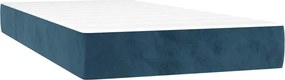 Box spring postel s matrací tmavě modrá 90x200 cm samet 3129253