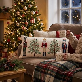Veliký vánoční dekorační polštář s Louskáčky Nutcracker - 76*35*4 cm