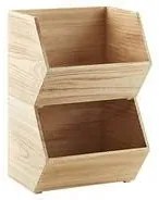 JJA Dřevěná bedýnka, úložný box stohovatelný, STACKY (M - 26x25x22)