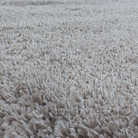 Ayyildiz, Kusový koberec Fluffy Shaggy 3500 beige kruh, 200x200 (průměr) kruh, béžová, ložnice