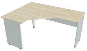 Stůl ergo pravý 160*120 cm - Hobis Gate GEV 60 P Dekor stolové desky: akát, Dekor lamino podnože: šedá, Barva nohy: stříbrná