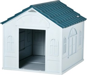 PawHut Střední a Velký Psí Kotec max 30kg z Voděodolného PP, Snadná Montáž, 84.2x98.2x82cm, Modrý