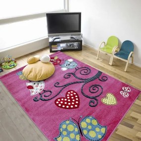 Koberce Breno Kusový koberec KIDS 420 Lila, Růžová, Vícebarevné, 80 x 150 cm