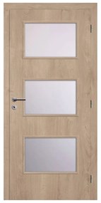 Solodoor Interiérové dveře Etta 6, 70 P, 750 × 1985 mm, fólie, pravé, dub Western, prosklené