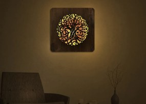 Li-Go "Strom života" světelný obraz 230V 62x62 cm provedení povrchu: dub světlý