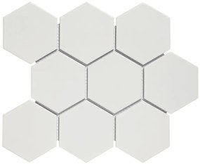 FIN Keramická mozaika bílá Mozaika HEXAGON 10 Bílá Mat 9,5x11 (29,5x26) cm - AMH95010