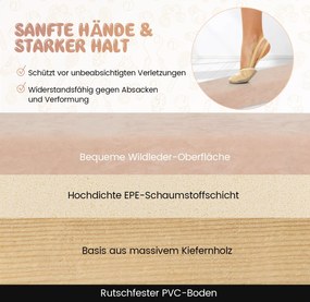 Costway 270 cm kladina dětská kladina skládací gymnastická kladina s – hnědý