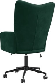 Relaxační křeslo tmavě zelené samet 328174