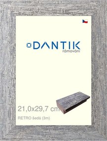 DANTIK rámeček 21x29,7 | RETRO šedá (Sklo Čiré)