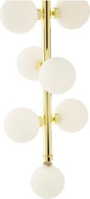 Bílé/ve zlaté barvě kovové závěsné svítidlo se skleněným stínidlem ø 27 cm Trieste – Premier Housewares