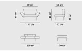 Designová rozkládací pohovka Wilona 155 cm krémová
