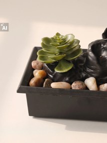Sinsay - LED dekorativní fontána s umělým sukulentem - zelená