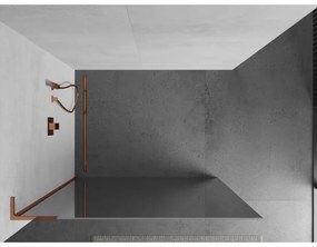 Mexen Kioto L, sprchová zástěna Walk-In 120 x 200 cm, 8mm sklo vzor zrcadlo, růžové zlato profil, 800-120-103-60-50