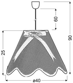 Fialový závěsný lustr Lola pro žárovku E27  - Candellux