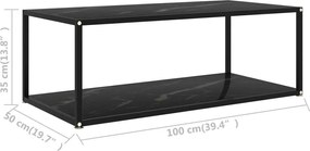 vidaXL Konferenční stolek 100 x 50 x 35 cm tvrzené sklo [322900] Barva: marble black