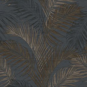 Luxusní modrá vliesová tapeta s palmovými listy, 33316, Tradizioni, Cristiana Masi by Parato