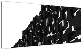 Černé krychle - obraz na zeď (100x40cm)