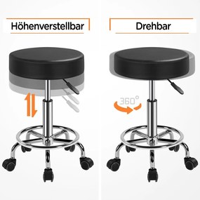 Barová židle Yaheetech – černá, umělá kůže (267477096388)