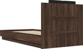 Rám postele s čelem hnědý dub 90 x 190 cm kompozitní dřevo 3209974