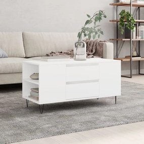 vidaXL Konferenční stolek 102x44,5x50 cm kompozitní dřevo [830999] Barva: bílá s vysokým leskem