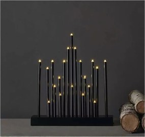 EMOS LED svícen černý 27,5cm s časovačem DCAW04