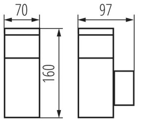 Kanlux 38761-Venkovní nást. svítidlo se zásuvkou DASTEN 1xG9/11W/230V IP44 antr.