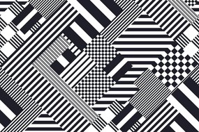 Samolepící tapeta decentní černobílé vzory - 300x200 cm