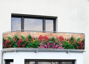 Balkonový kryt s květinami, 5 m x 85 cm, vícebarevný