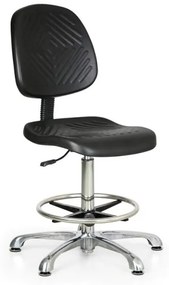 Pracovní židle PUR Classic s kluzáky, bez područek, vysoká, hliníkový kříž, permanentní kontakt