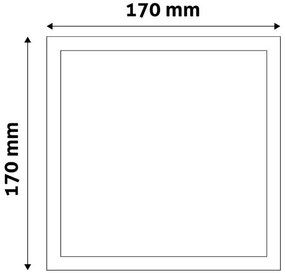 Vestavný LED panel 18W 1900lm, studená, čtvercový, 17cm