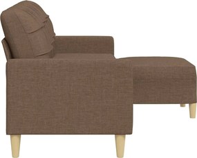 3místná pohovka s podnožkou hnědá 210 cm textil 3278252