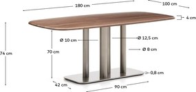 Jídelní stůl v dekoru ořechu 100x180 cm Melvar – Kave Home