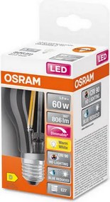 LED žárovka E27 OSRAM CLA Filament 5,8W (60W) teplá bílá (2700K) stmívatelná