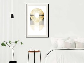 Plakát Zlatý pohár - zlaté geometrické tvary na zlatém pozadí