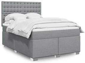 Box spring postel s matrací světle šedá 140 x 200 cm textil 3292825
