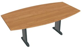 Stůl jednací sud 200 cm - Hobis Flex FJ 200 Dekor stolové desky: olše, Barva nohou: černá