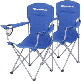Kempingové židle NOMAD, set 2 ks, modrá SongmicsHome