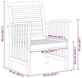 vidaXL Marketos Zahradní židle 2 ks masivní akáciové dřevo