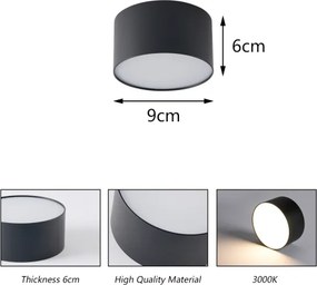 BRILAGI - LED Venkovní stropní svítidlo FORIS LED/9W/230V pr. 9 cm černá IP44