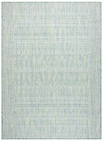 Dywany Łuszczów, Kusový koberec Sion Sisal Aztec 22184 green/blue/ecru – na ven i na doma, 80x150, zelená, chodba / předsíň