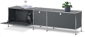 Tchibo - Nízká skříňka CN3 se 3 výklopnými dvířky - barva: šedá