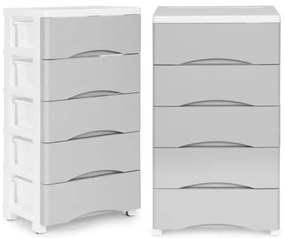 Multistore Regál na kolečkách 5 polic White/ Grey