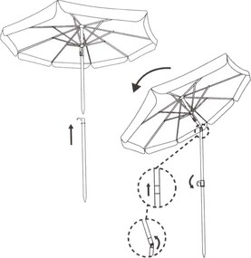 Zahradní slunečník 140 cm SPRINGOS VIVA BU0025 zelený