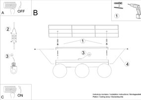 Sollux Lighting Stropní svítidlo YOLI 3 bílé