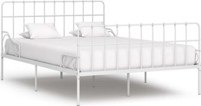 vidaXL Rám postele s laťkovým roštem kov 120 x 200 cm [284603] Barva: Bílá