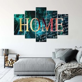 Obraz na plátně pětidílný Home Tapety na pozadí Modrá - 150x100 cm