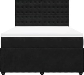 Box spring postel s matrací černá 160x200 cm samet 3292396