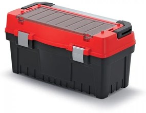 Kufr na nářadí s alu držadlem a zámky 59,4 × 28,8 × 30,8 cm, přepážky