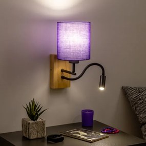 Brilagi - LED Nástěnná lampa NUBILA WOOD 1xE27/25W/230V + LED/3W dub/fialová