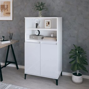 Skříň highboard bílá s vysokým leskem 60 x 36 x 110 cm kompozit